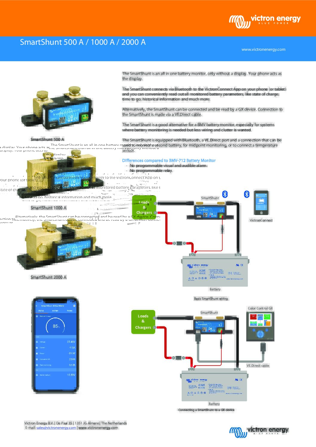 Smart Shunt 500A/50mV SHU050150050 Victron - Comox Marine